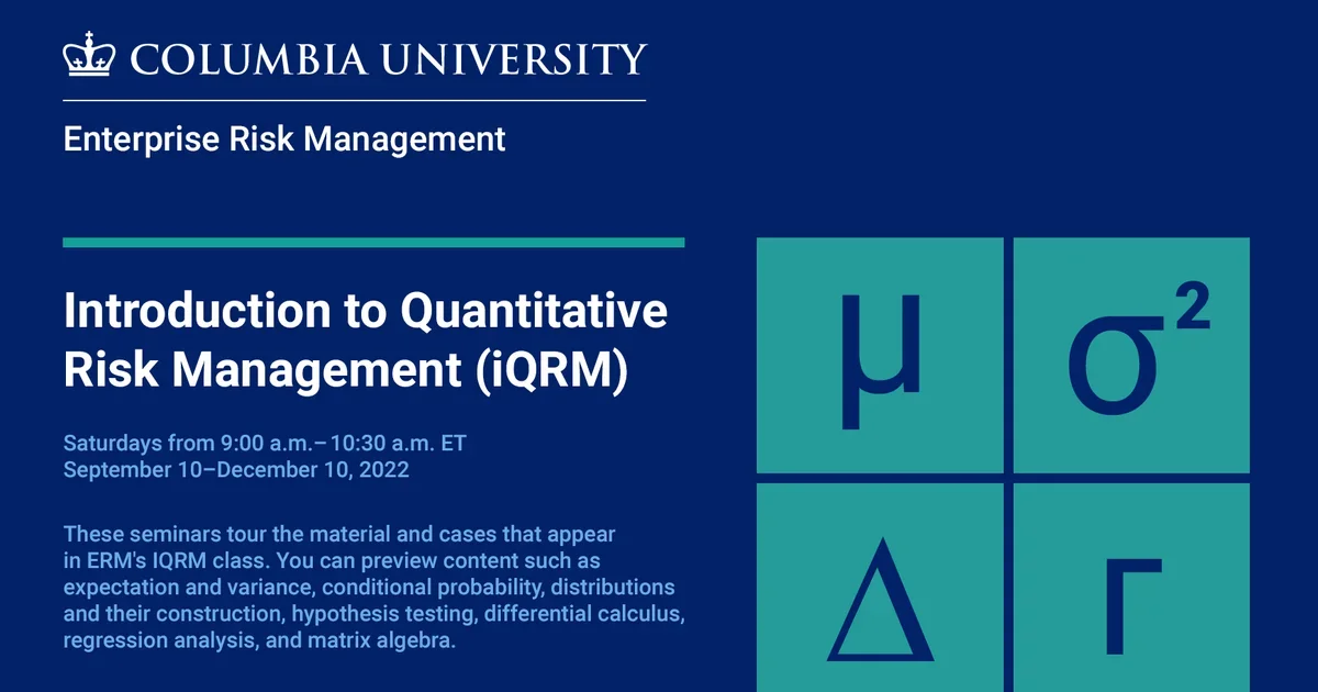 Introduction to Quantitative Risk Management (iQRM): Model Risk ...