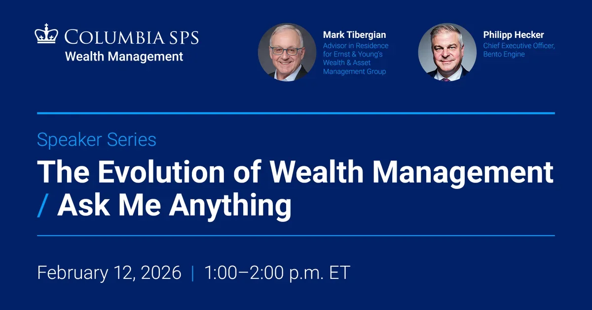 Wealth Management Speaker Series: The Evolution of Wealth Management ...