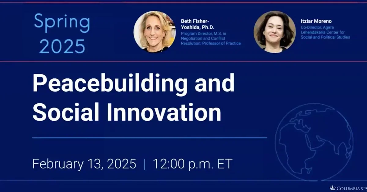 NECR February Webinar: Peacebuilding and Social Innovation | Columbia ...